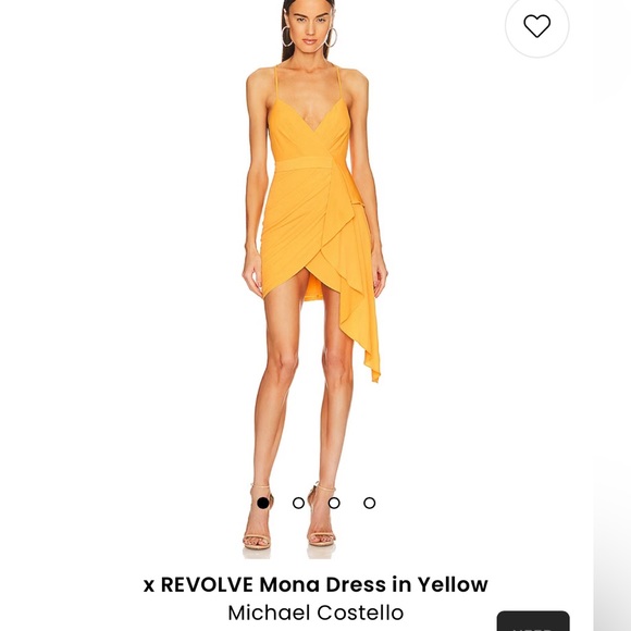 REVOLVE | Dresses | Revolve Mona Dress Michael Costello Yellow Large ...